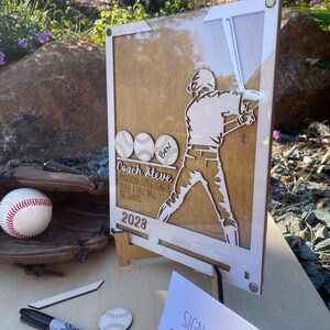 Custom Baseball Coach Gift Drop Box Plaque, Laser Cut Coach ...