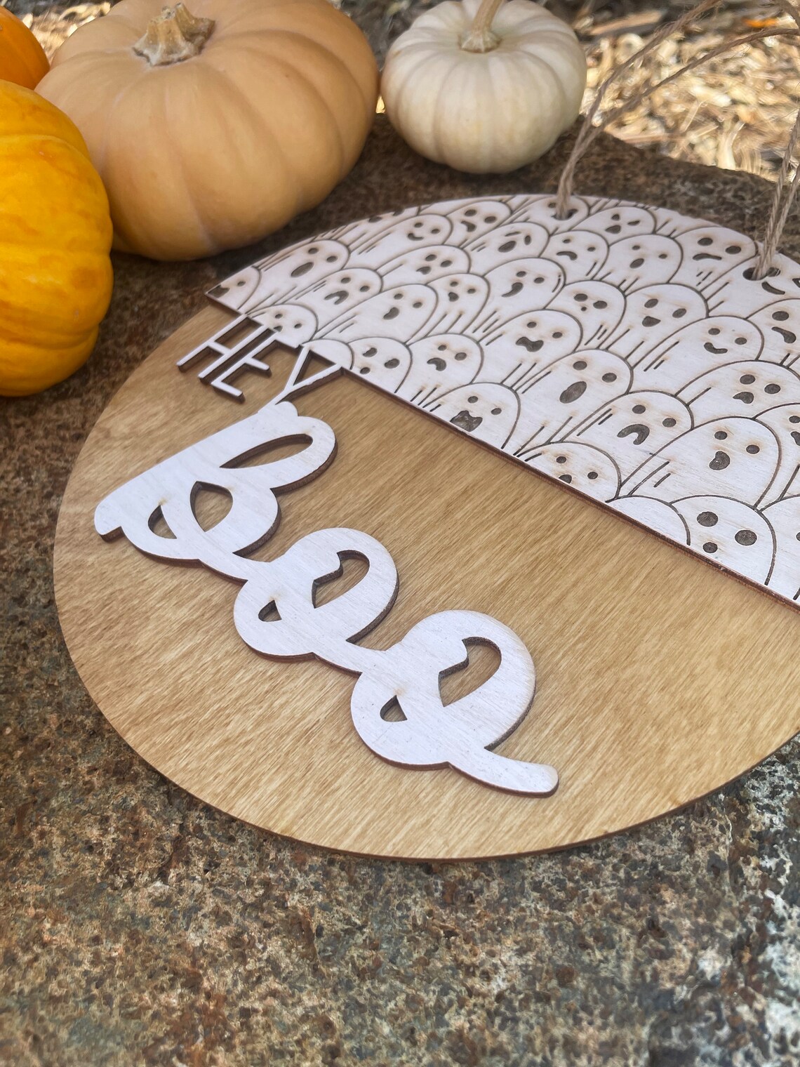 Hey Boo Door Hanger Sign 3D Layered Wooden Halloween Sign - Etsy