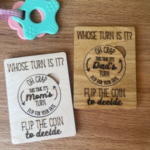 New Parents Decision Coin With Case, Mom's Turn Dad's Turn Coin, Funny ...