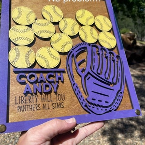 Custom Softball Coach Gift Drop Box, Laser Cut Coach Appreciation Gift ...