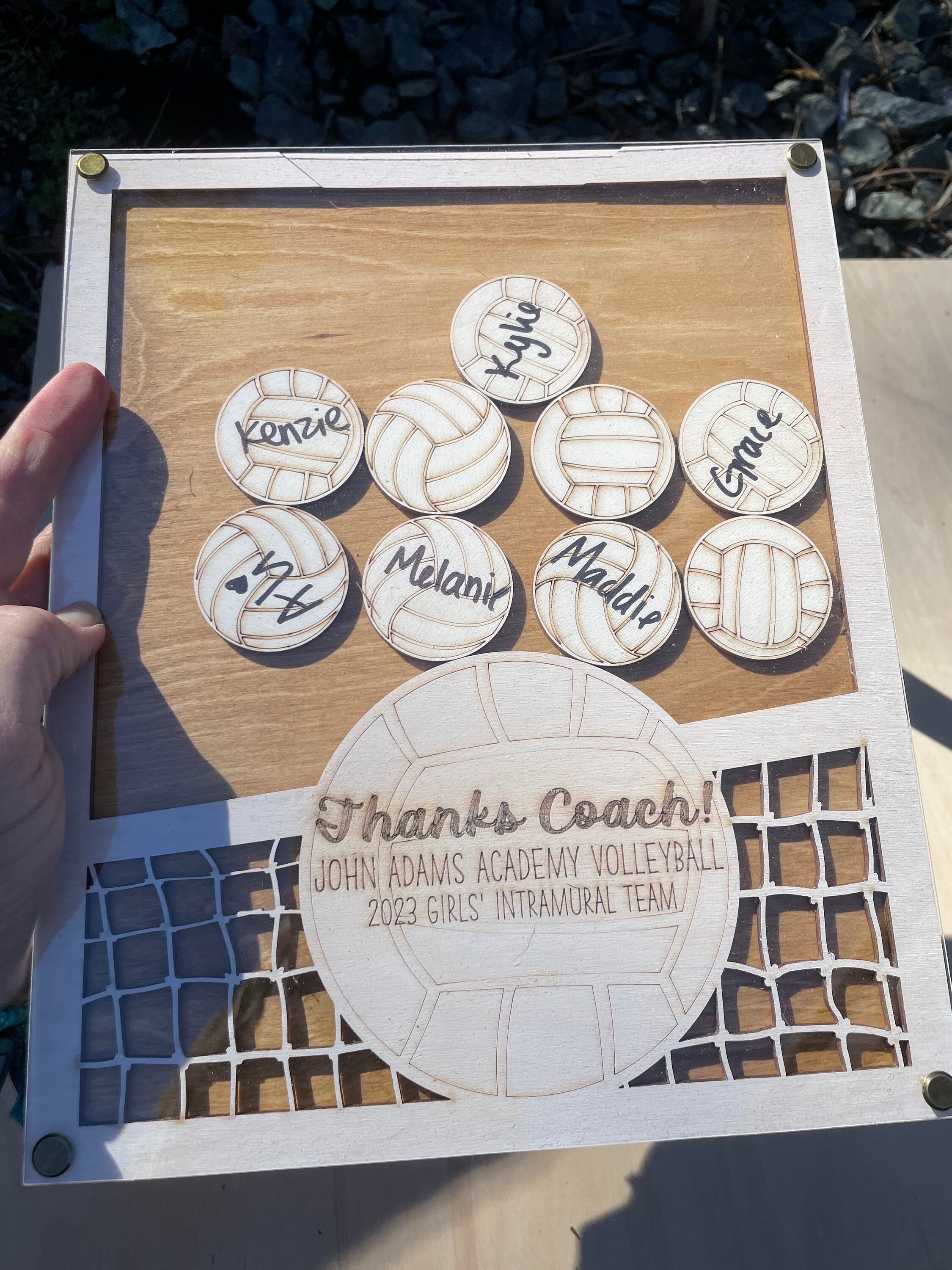 Custom Volleyball Coach Gift Drop Box, Laser Cut Coach Appreciation ...