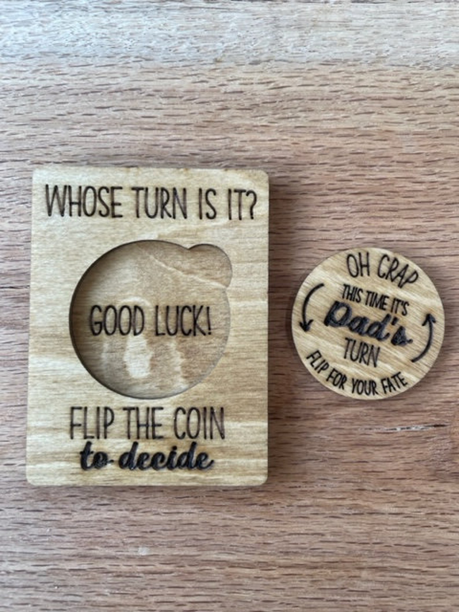 New Parents Decision Coin With Case, Mom's Turn Dad's Turn Coin, Funny ...