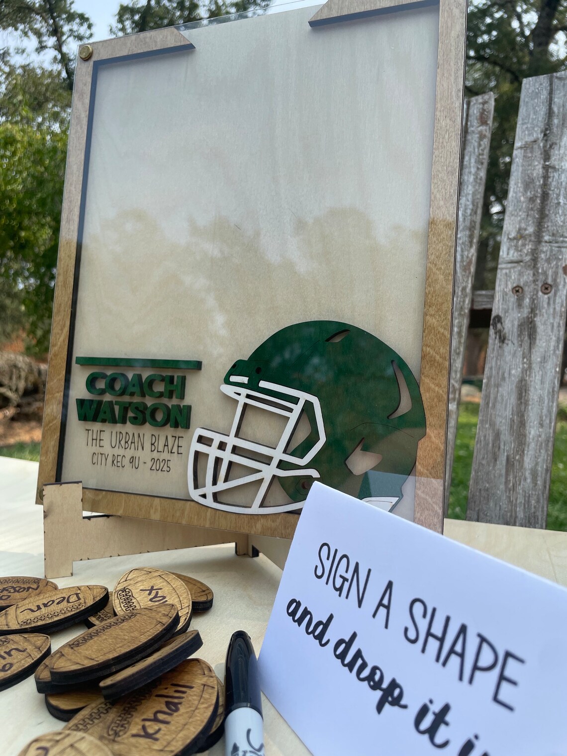 Personalized Football Coach Appreciation Gift, 3D Signature Frame Team ...