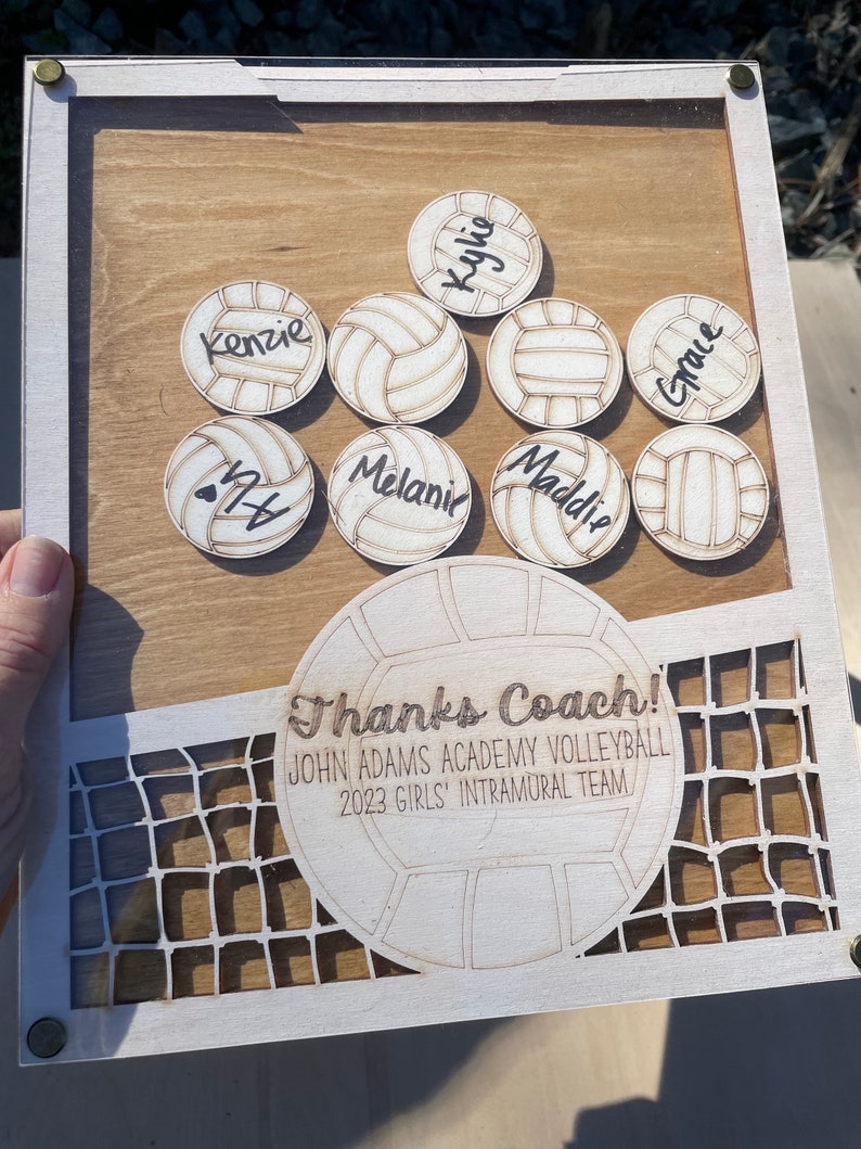 Custom Volleyball Coach Gift Drop Box, Laser Cut Coach Appreciation ...