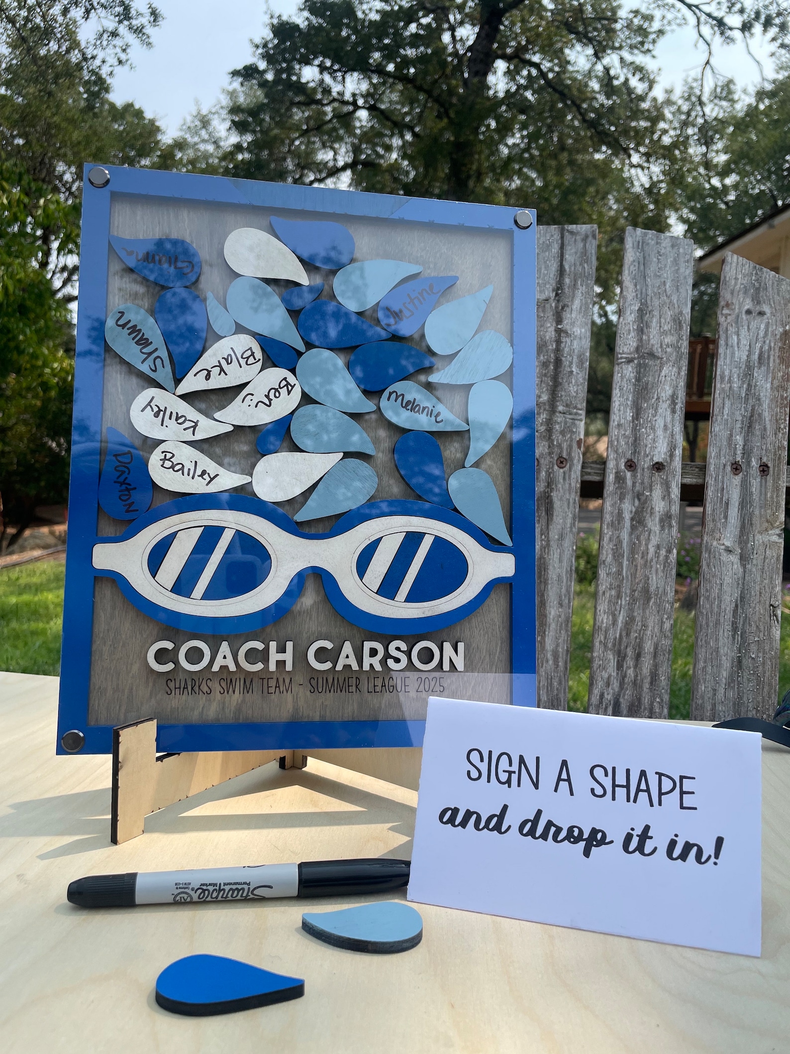Custom 3D Swim Team Coach Signature Frame Drop Box Gift Ideas, Swim ...