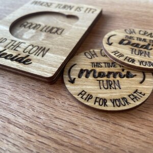 New Parents Decision Coin With Case, Mom's Turn Dad's Turn Coin, Funny ...