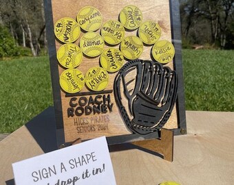 Personalized Softball Coach Gift Drop Box, Unique Coach Appreciation ...