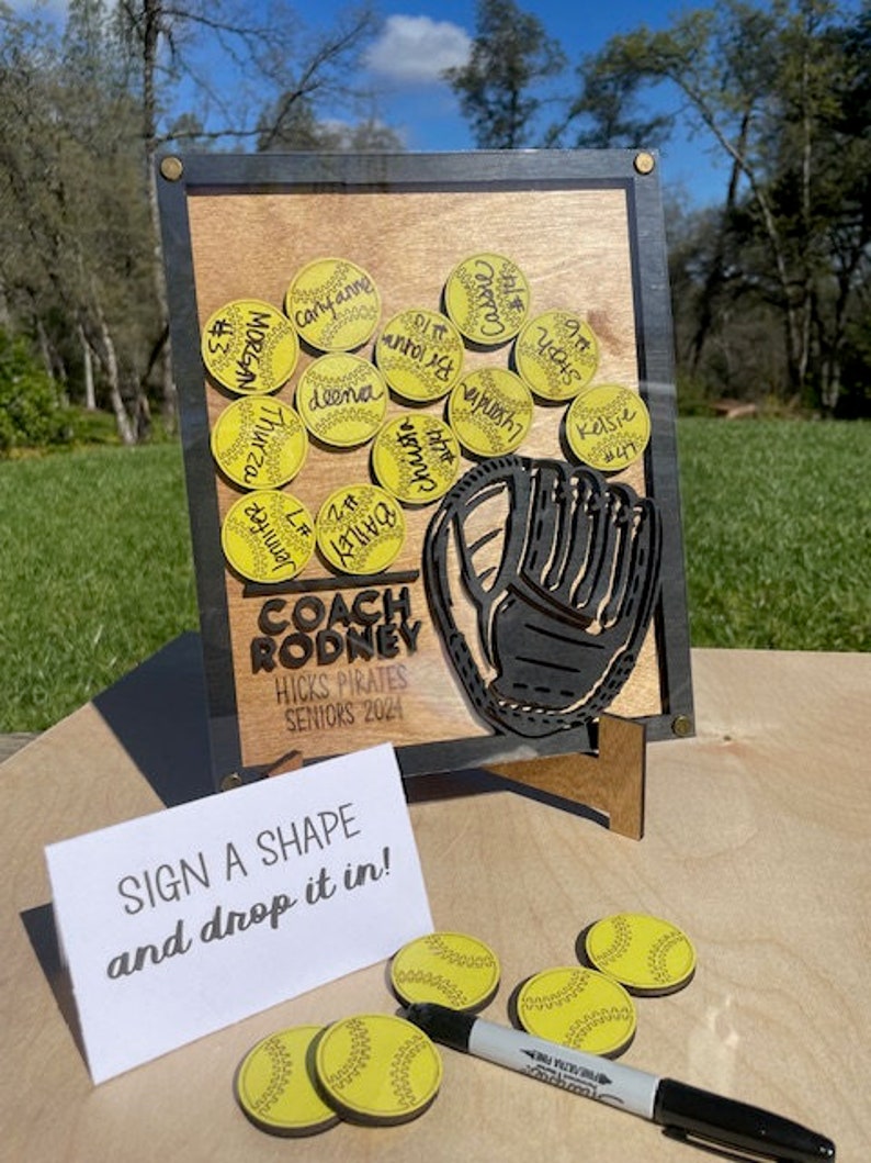 Custom Softball Coach Gift Drop Box, Laser Cut Coach Appreciation Gift ...