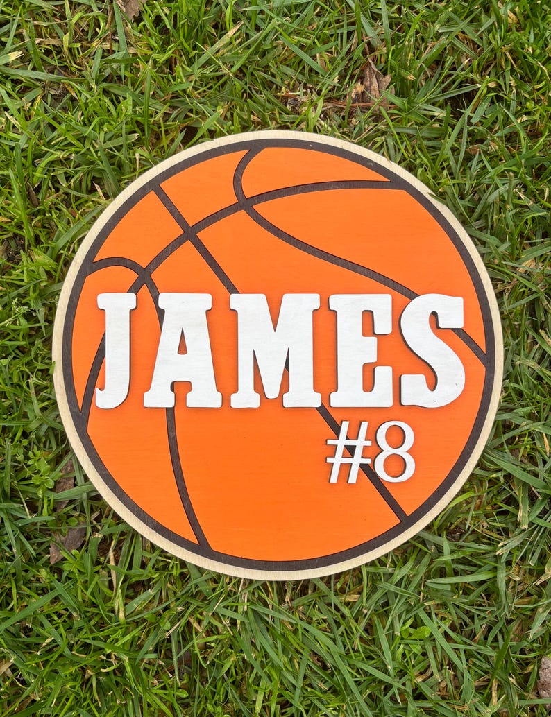 Personalized Basketball Name Sign, 3D Layered Laser Cut Custom ...