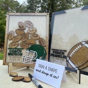 Personalized 3D Football Coach Appreciation Signature Frame Drop Box ...
