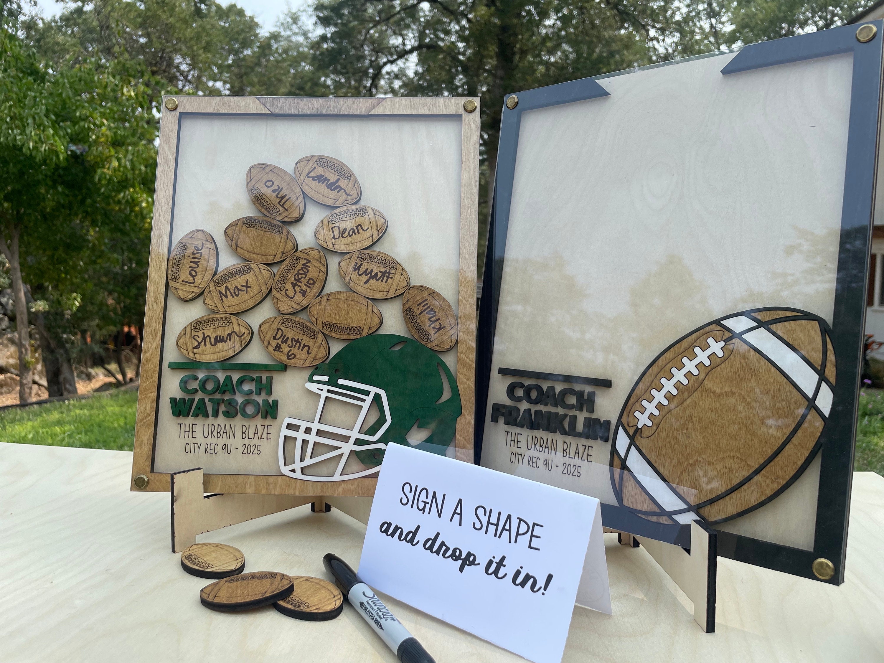 Personalized Football Coach Appreciation Gift, 3D Signature Frame Team ...