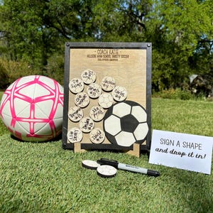 Custom 3D Soccer Coach Thank You Gift Drop Box Frame, Soccer Coach ...