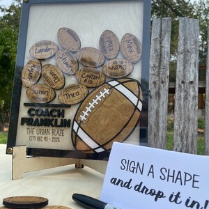 Custom 3D Football Coach Signature Frame Drop Box, Football Coach ...
