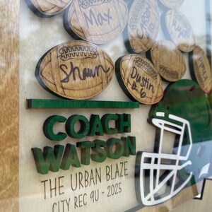 Personalized 3D Football Coach Appreciation Signature Frame Drop Box ...