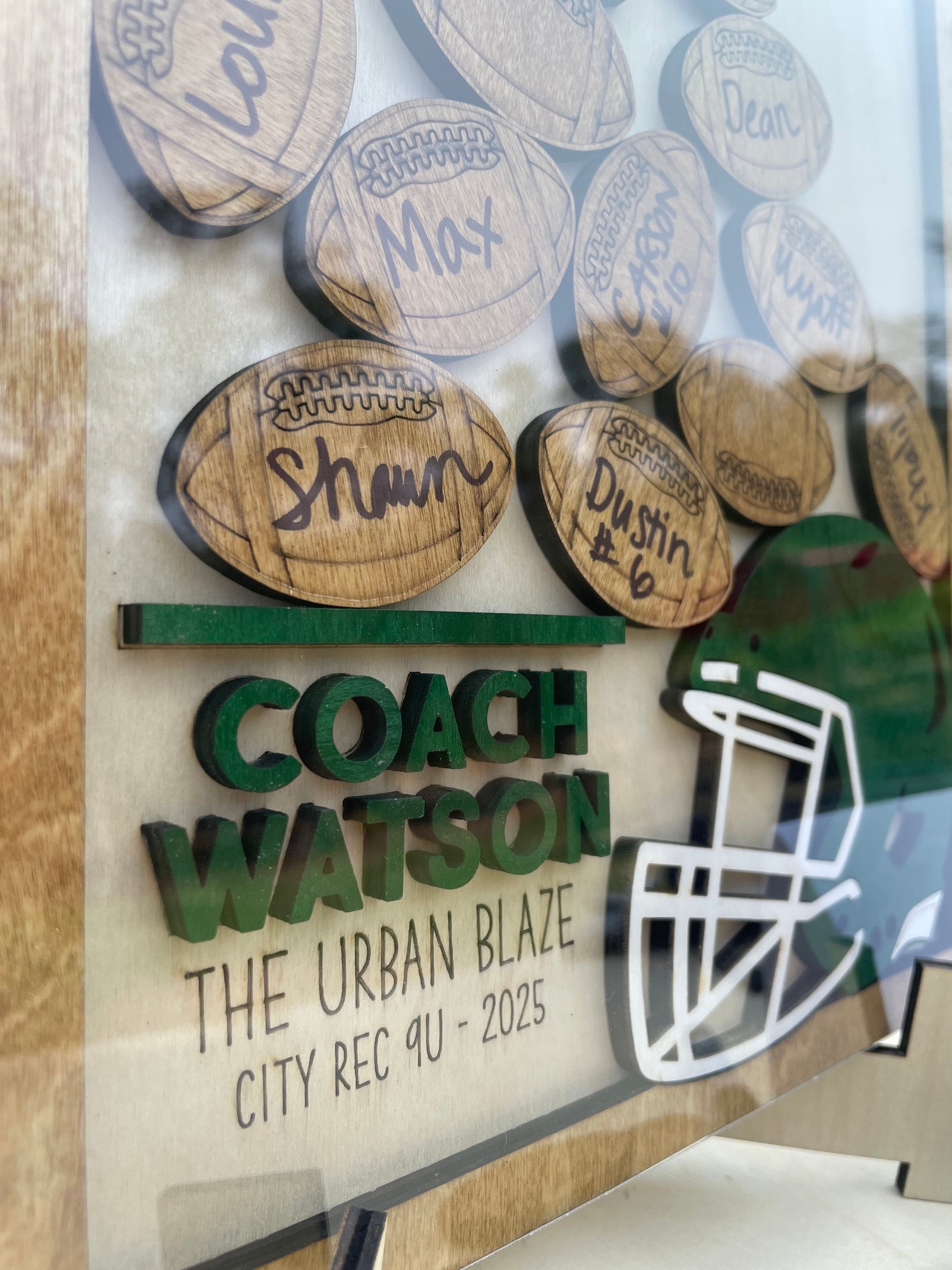 Personalized Football Coach Appreciation Gift, 3D Signature Frame Team ...