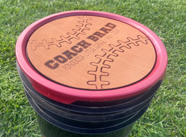 Personalized Baseball Bucket Lid Pad, Laser Engraved Bucket Lid Pad for ...