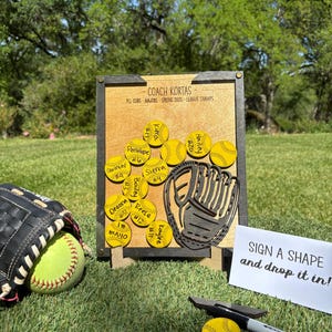 Custom Softball Coach Gift Drop Box, Laser Cut Coach Appreciation Gift ...