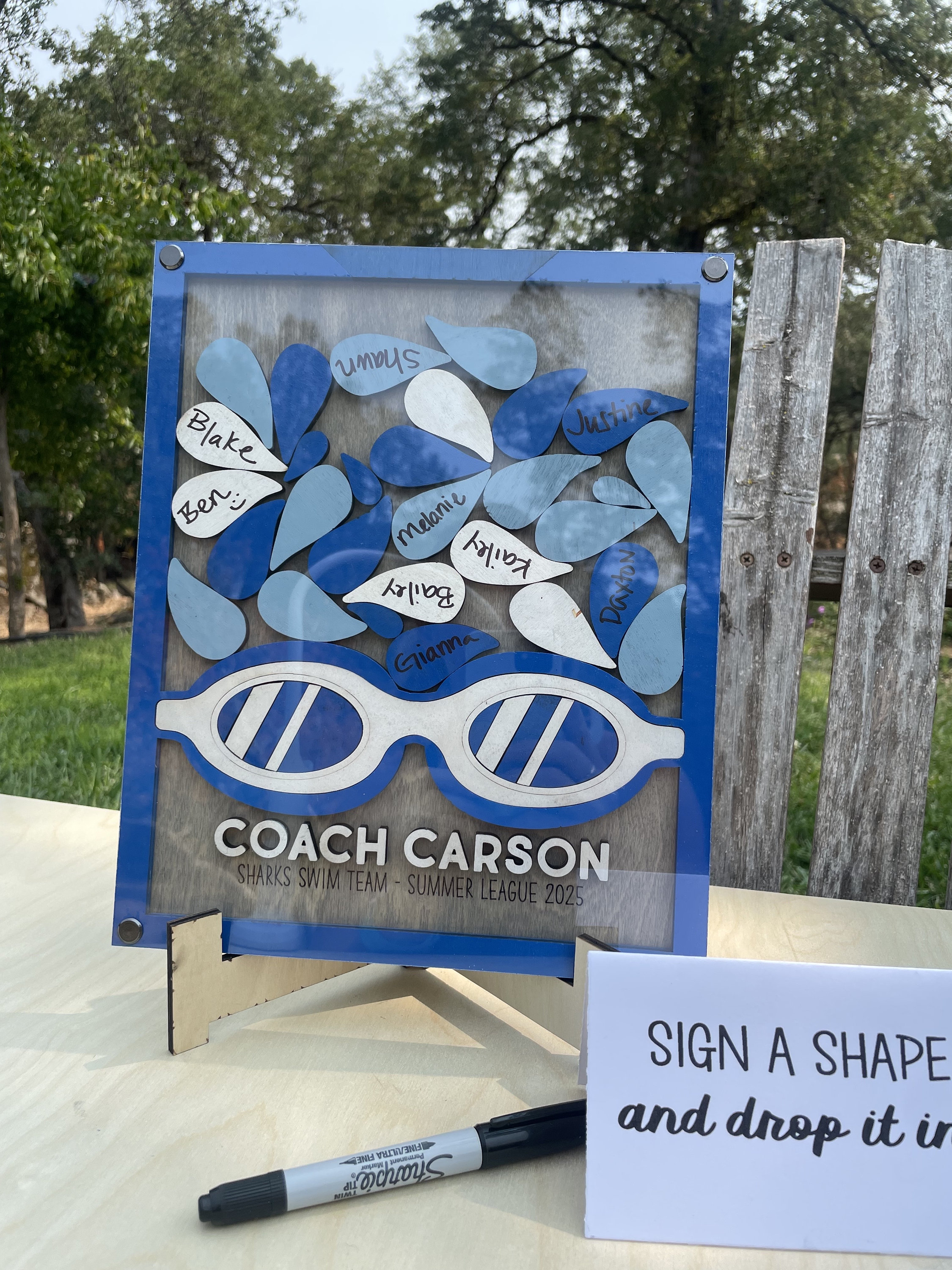 Custom 3D Swim Team Coach Signature Frame Drop Box Gift Ideas, Swim ...