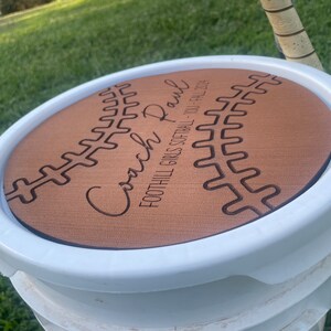 Custom Laser Engraved Bucket Lid Pad for Coach, Baseball Coach ...