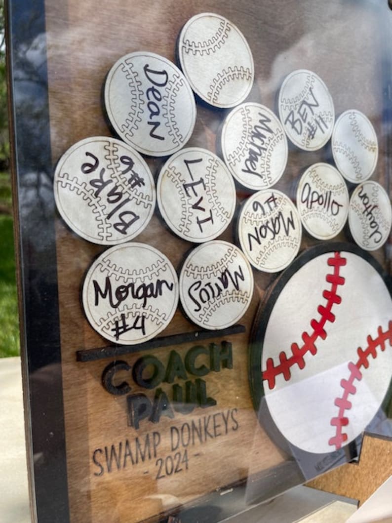Personalized Baseball Coach Gift Drop Box, Laser Cut Coach Appreciation ...