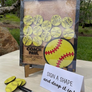 Personalized Softball Coach Gift Drop Box, Unique Coach Appreciation ...