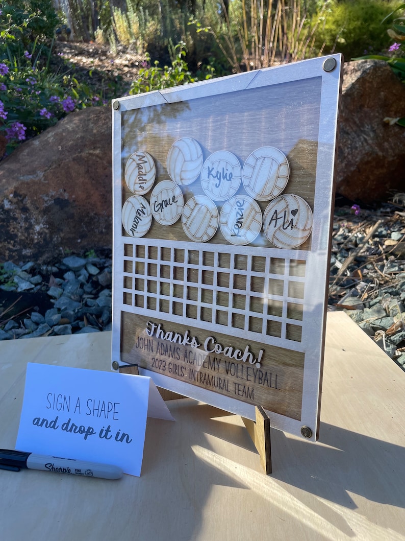 Custom Volleyball Coach Drop Box Plaque Laser Cut Coach Appreciation ...