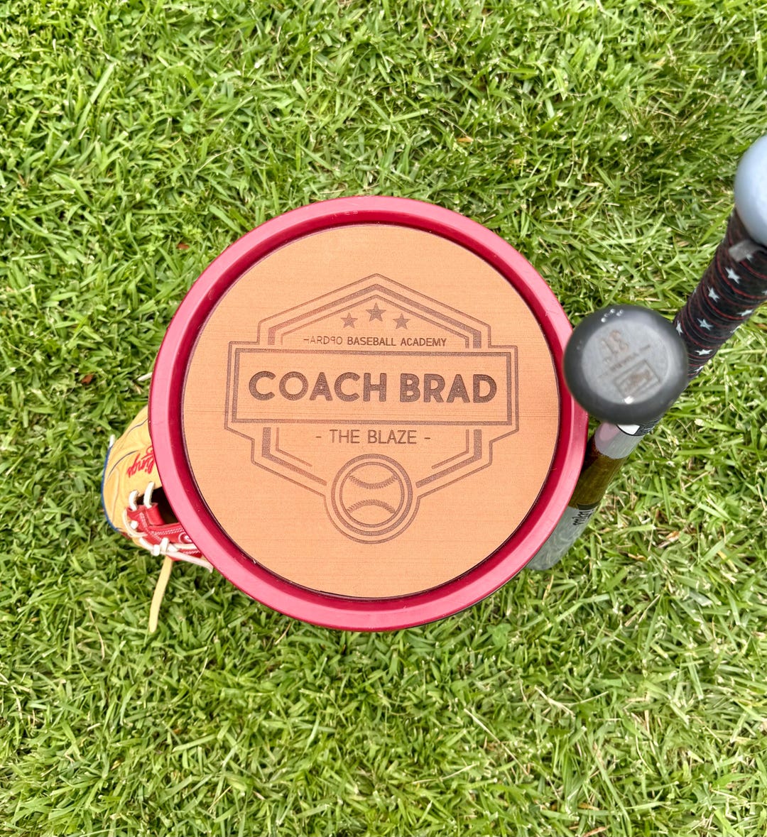 Custom Baseball & Softball Coach Thank You Gift, Engraved Ball Bucket ...