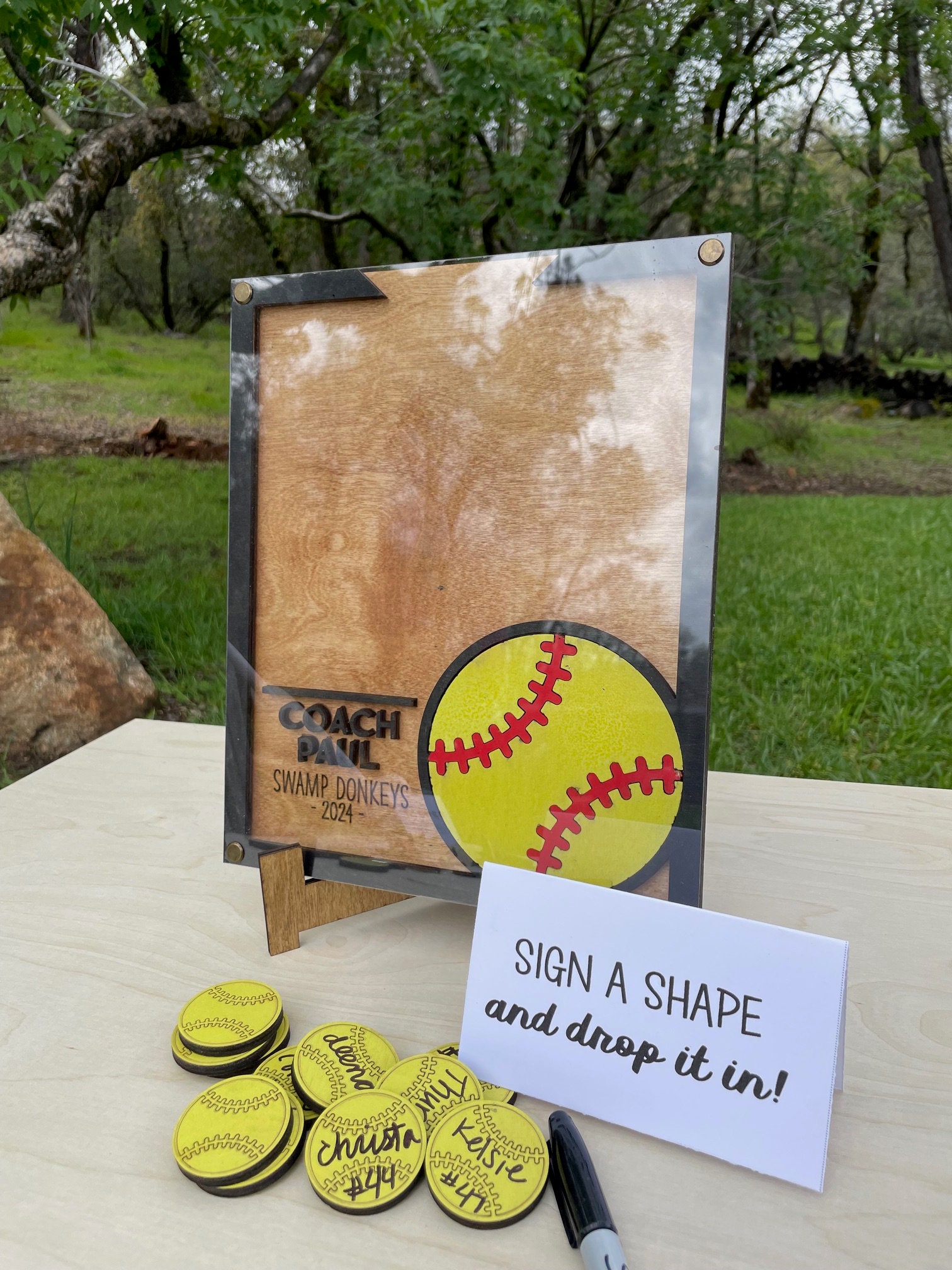 Personalized Softball Coach Gift Drop Box, Unique Coach Appreciation ...