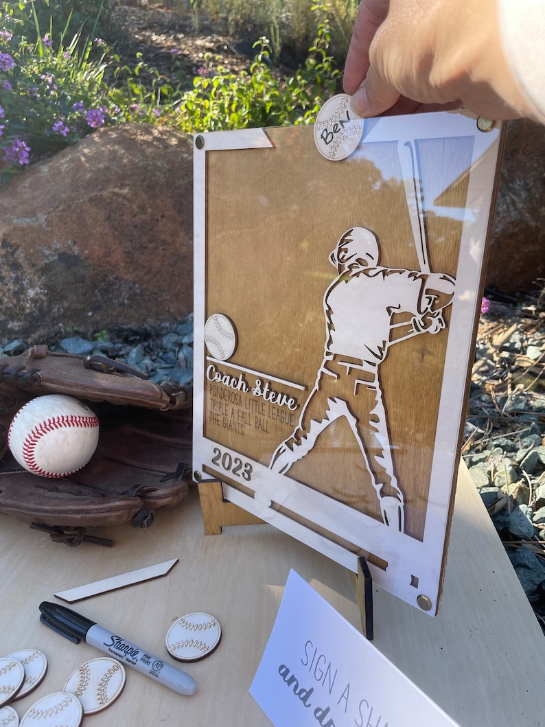Custom Baseball Coach Gift Drop Box Plaque, Laser Cut Coach ...