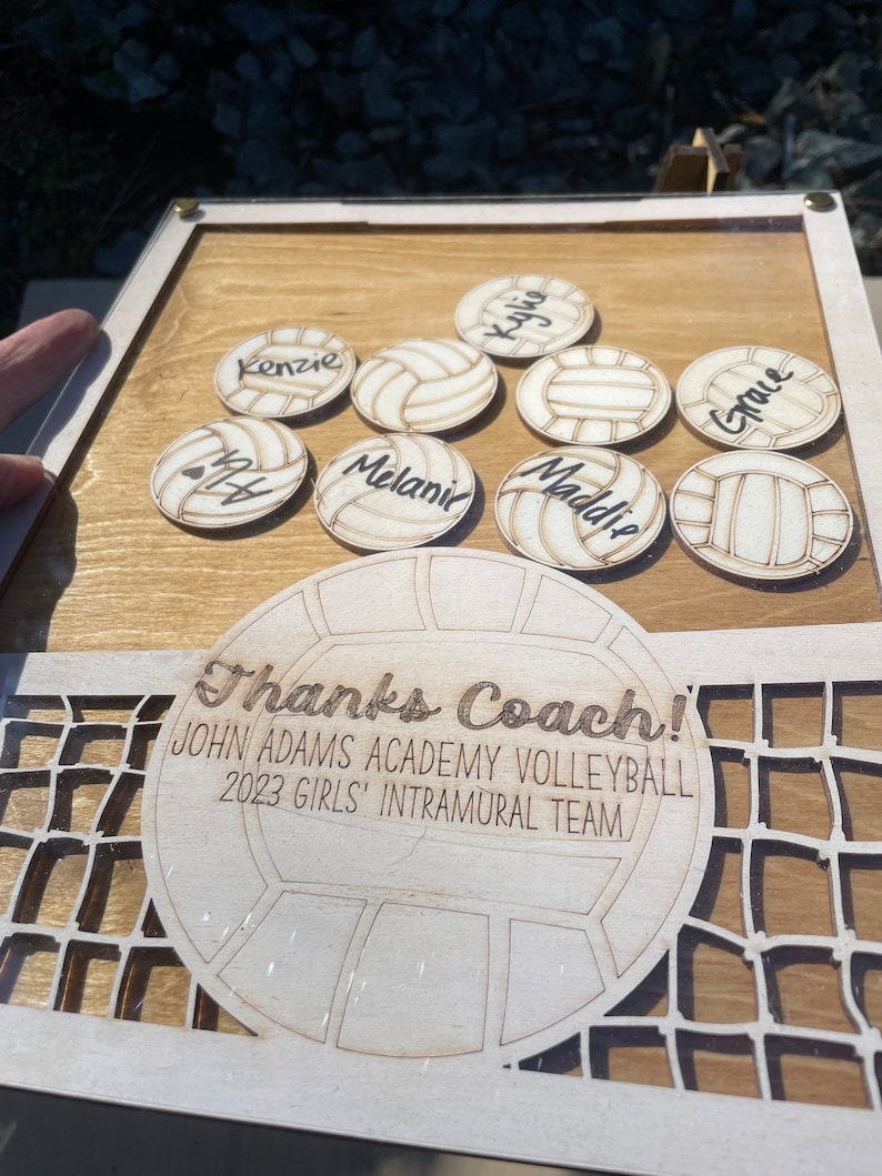 Custom Volleyball Coach Gift Drop Box, Laser Cut Coach Appreciation ...