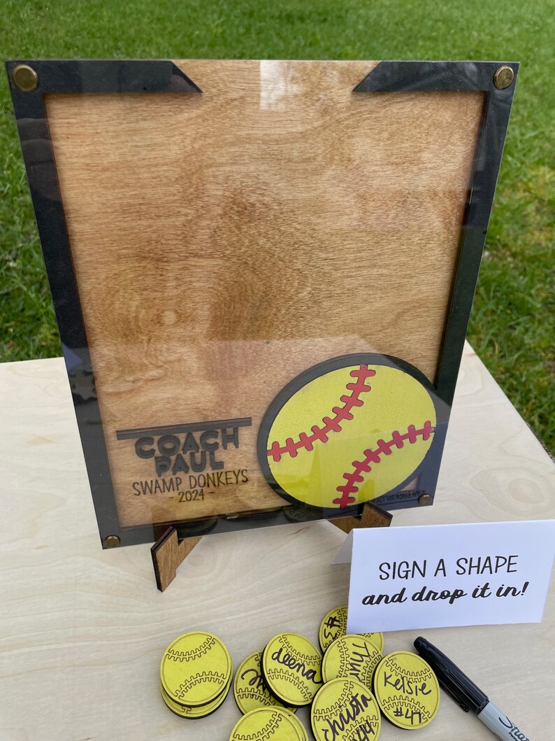 Personalized Softball Coach Gift Drop Box, Unique Coach Appreciation ...