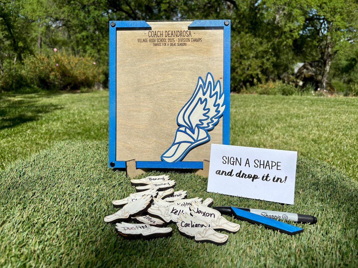 Track and Field Coach Thank You Gift Drop Box Frame, Track and Field ...