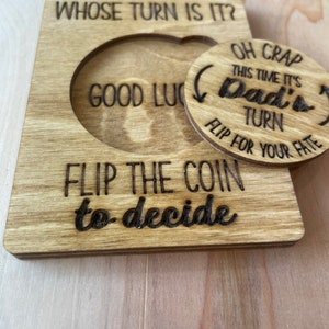 New Parents Decision Coin With Case, Mom's Turn Dad's Turn Coin, Funny ...
