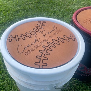 Custom Laser Engraved Bucket Lid Pad for Coach, Baseball Coach ...
