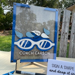 Custom 3D Swim Team Coach Signature Frame Drop Box Gift Ideas, Swim ...