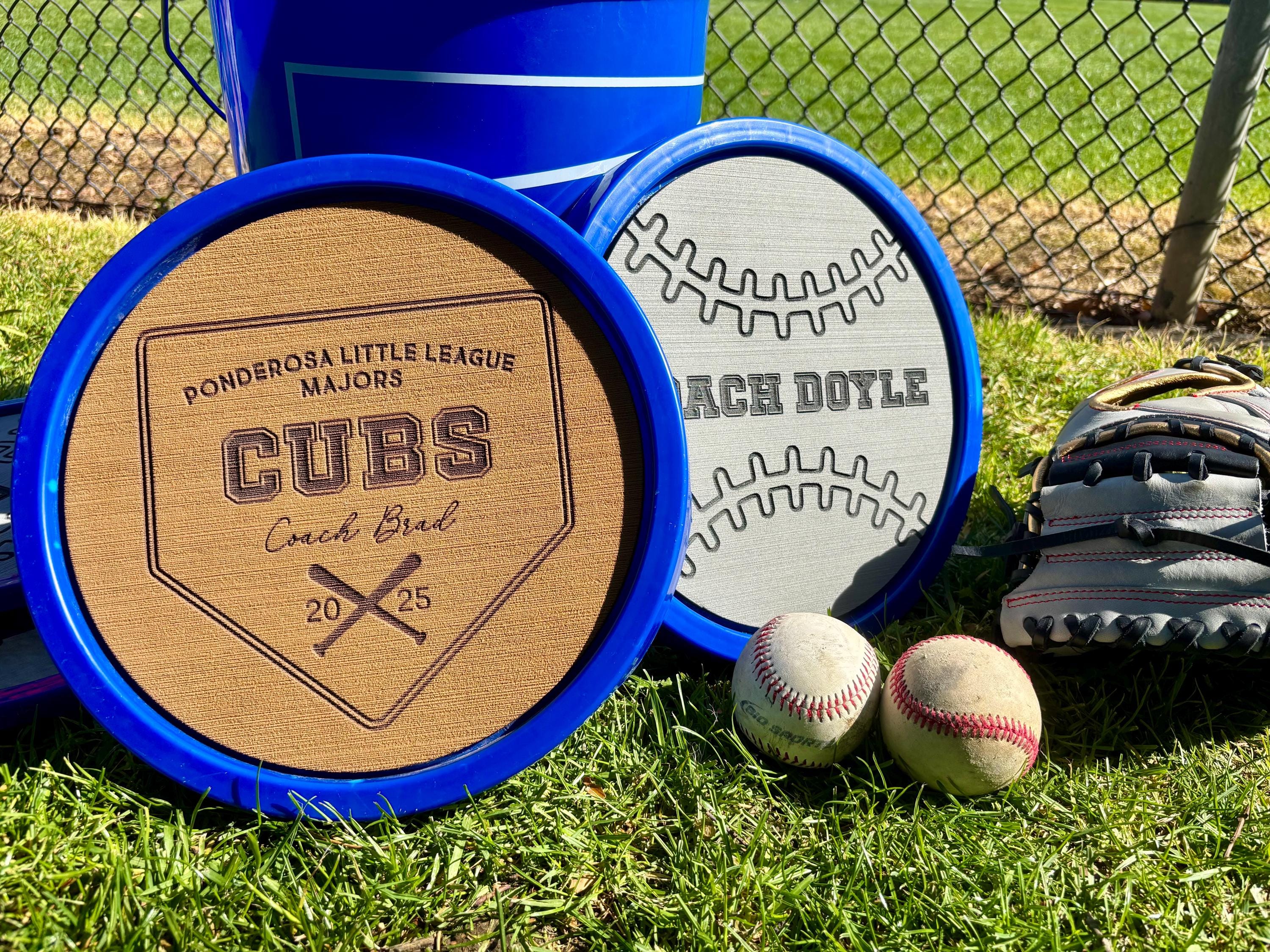 Personalized Baseball Bucket Lid Pad, Laser Engraved Bucket Lid Pad for ...
