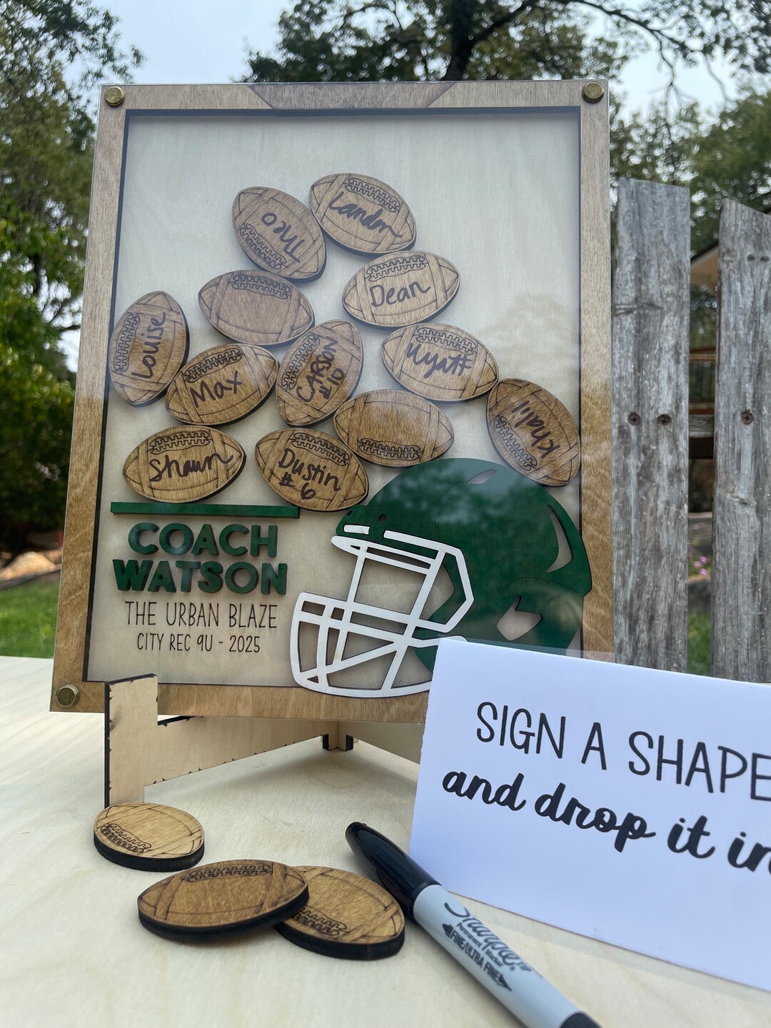 Personalized Football Coach Appreciation Gift, 3D Signature Frame Team ...