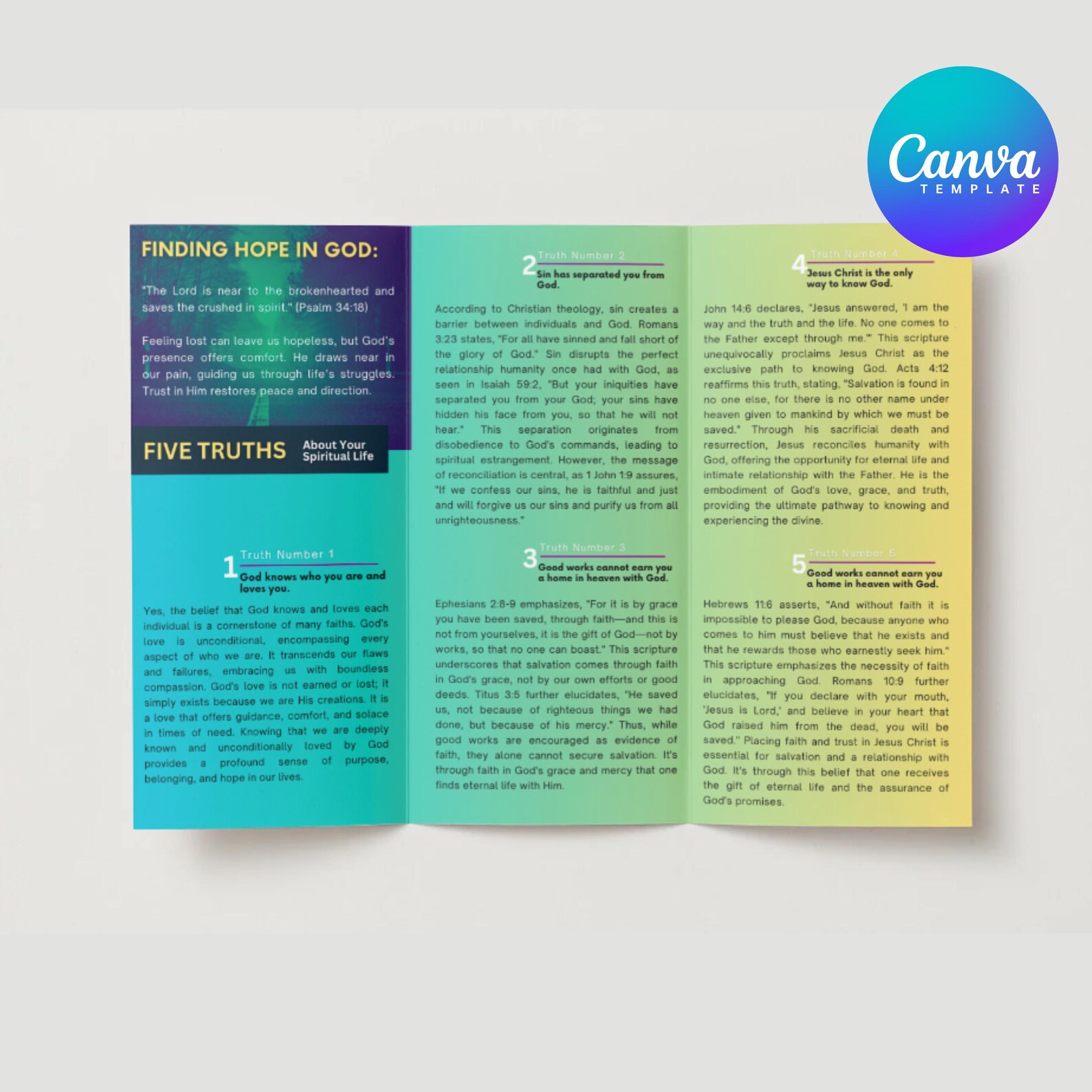 DIY Church Trifold Evangelism Tract, Salvation Tract Printable ...