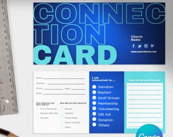 DIY Church Connect Card Template - Etsy