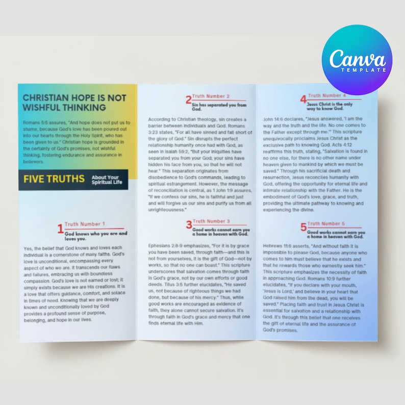 DIY Church Trifold Evangelism Tract, Salvation Tract Printable ...