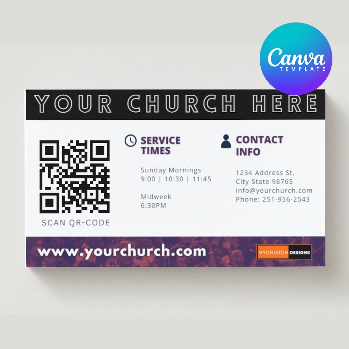 DIY Church Invite Card Canva Template - Etsy