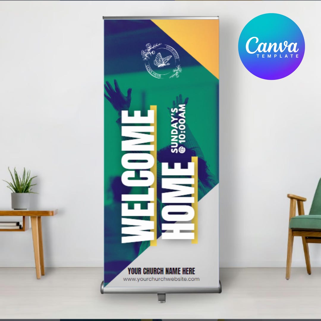 DIY Church Retractable Banner Canva Template - Etsy