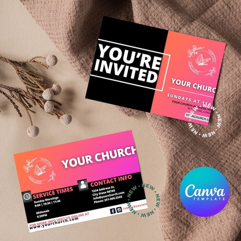 DIY Church Invite Card Template - Etsy