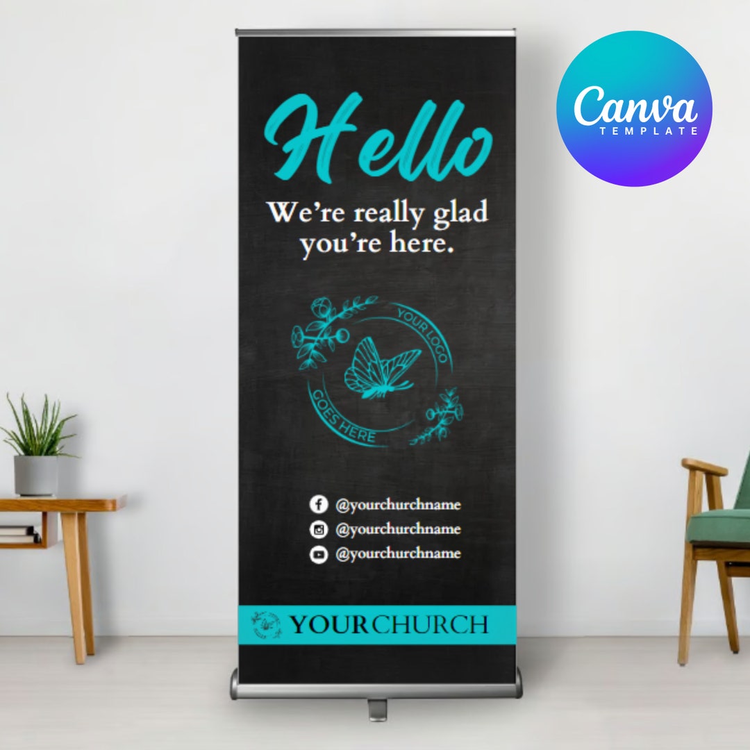 DIY Church Retractable Banner Canva Template - Etsy