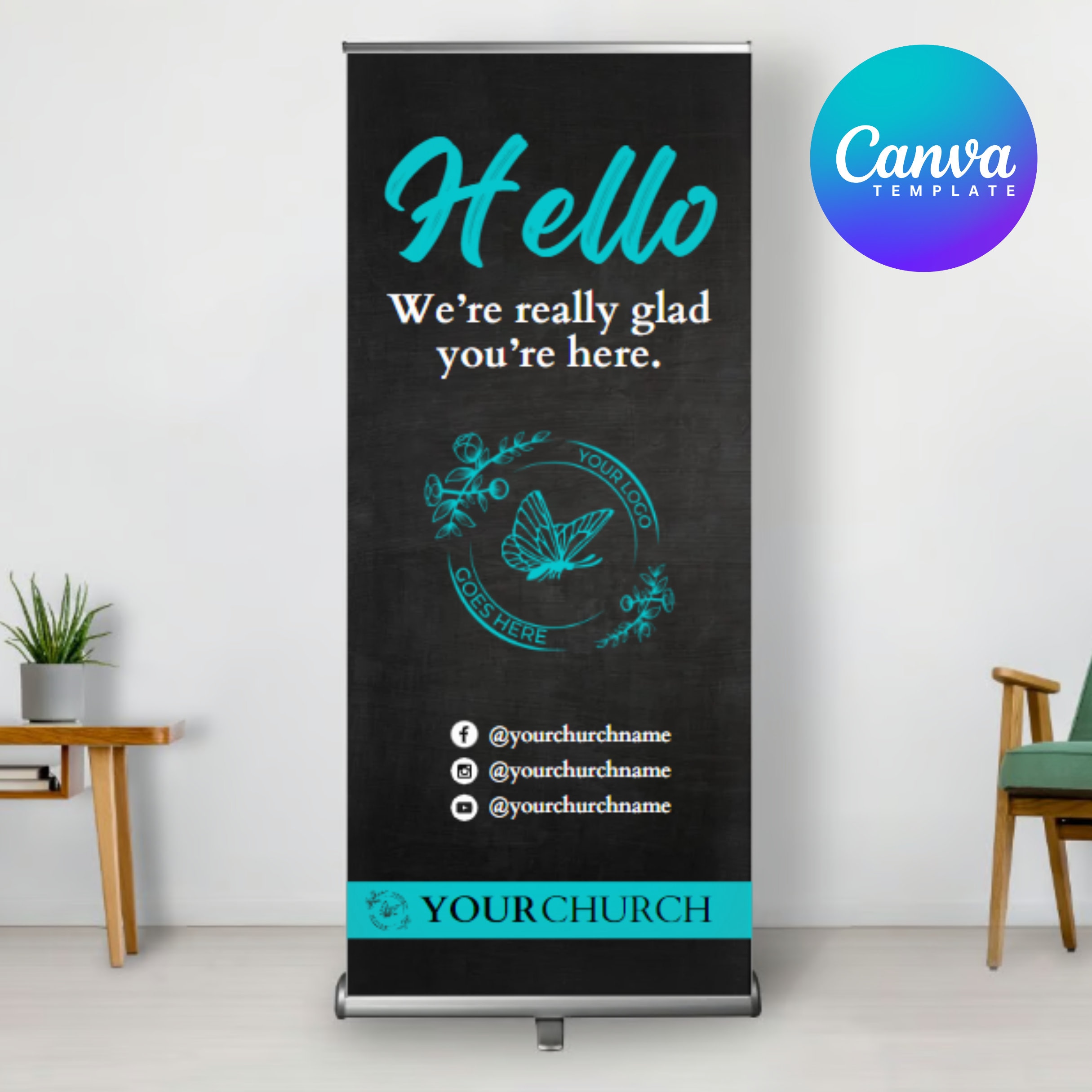 DIY Church Retractable Banner Canva Template - Etsy