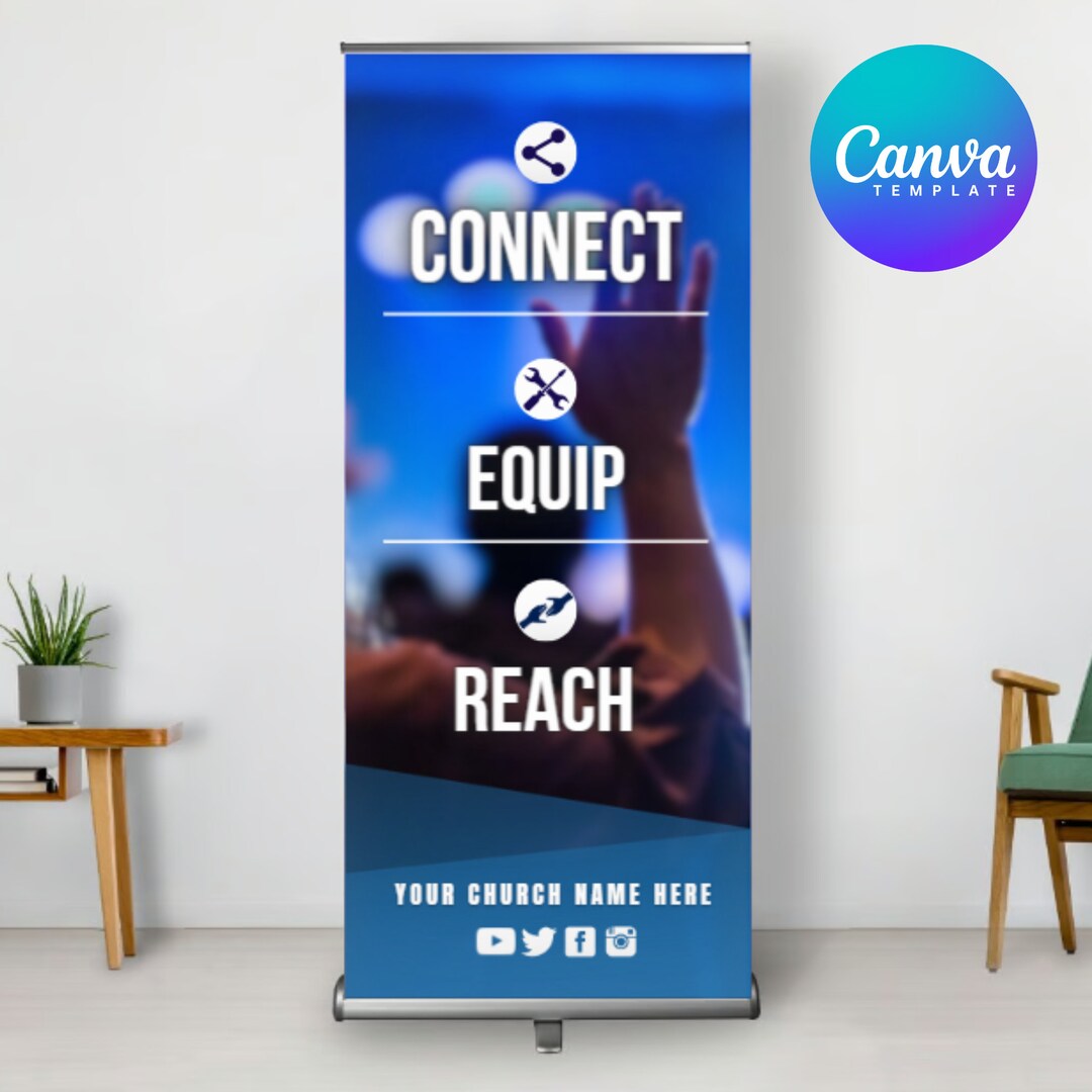 DIY Church Retractable Banner Canva Template - Etsy