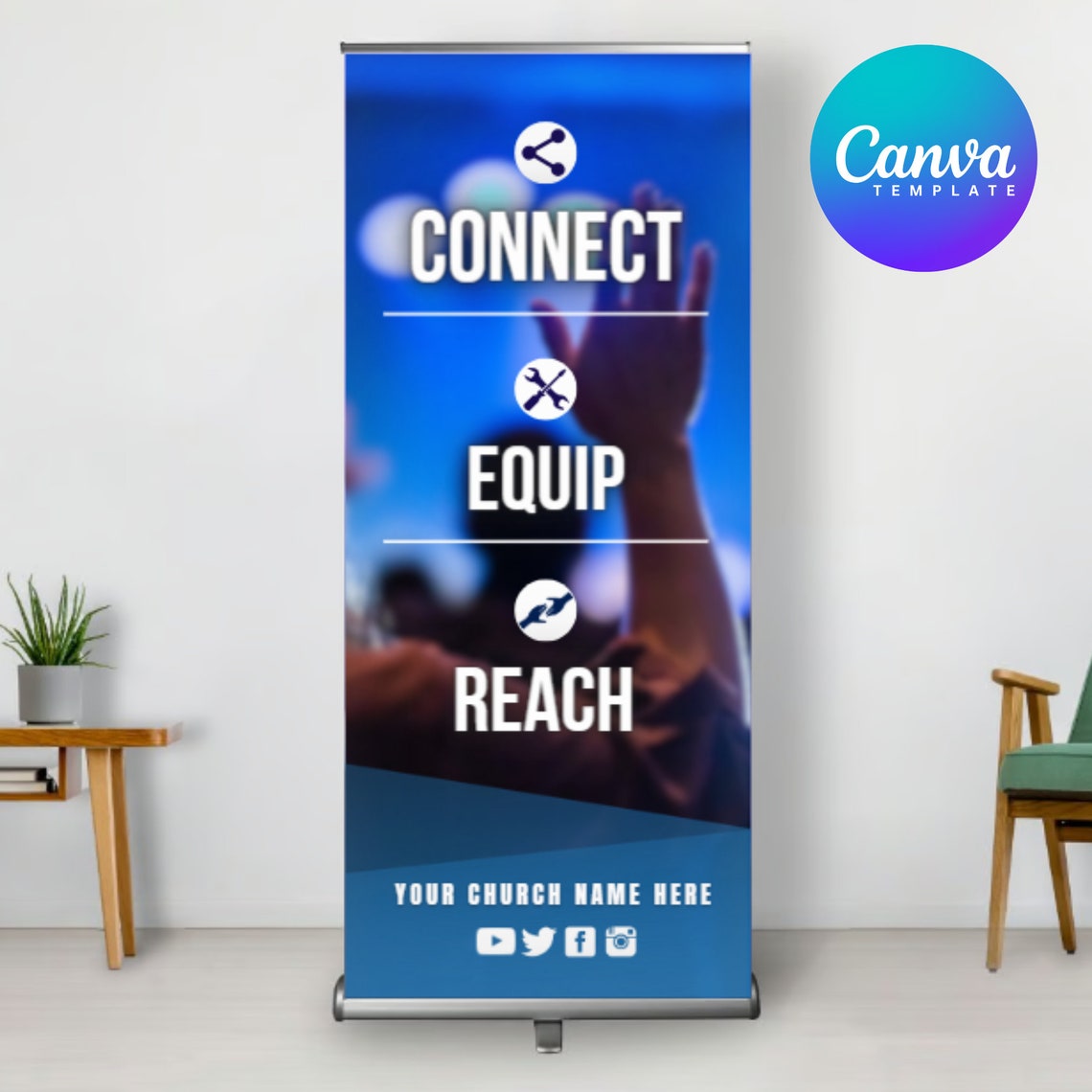 DIY Church Retractable Banner Canva Template - Etsy
