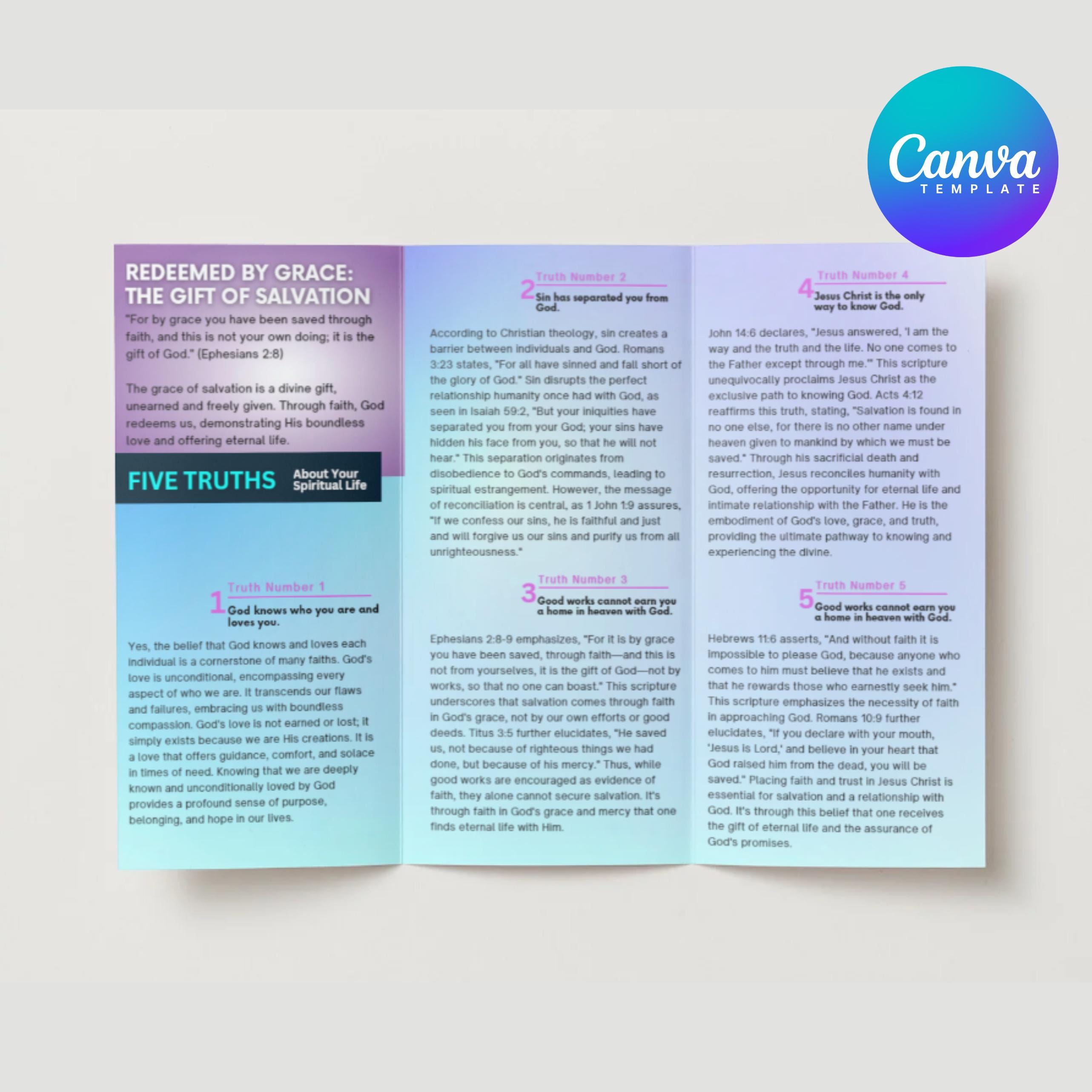 DIY Church Trifold Evangelism Tract, Salvation Tract Printable ...