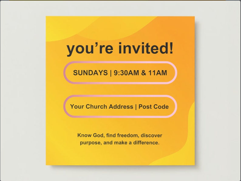 DIY Church Invite Card, Instant Download Tools Christian Printable ...