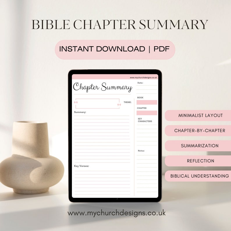 Bible Chapter Summary Notes Downloadable PDF - Etsy